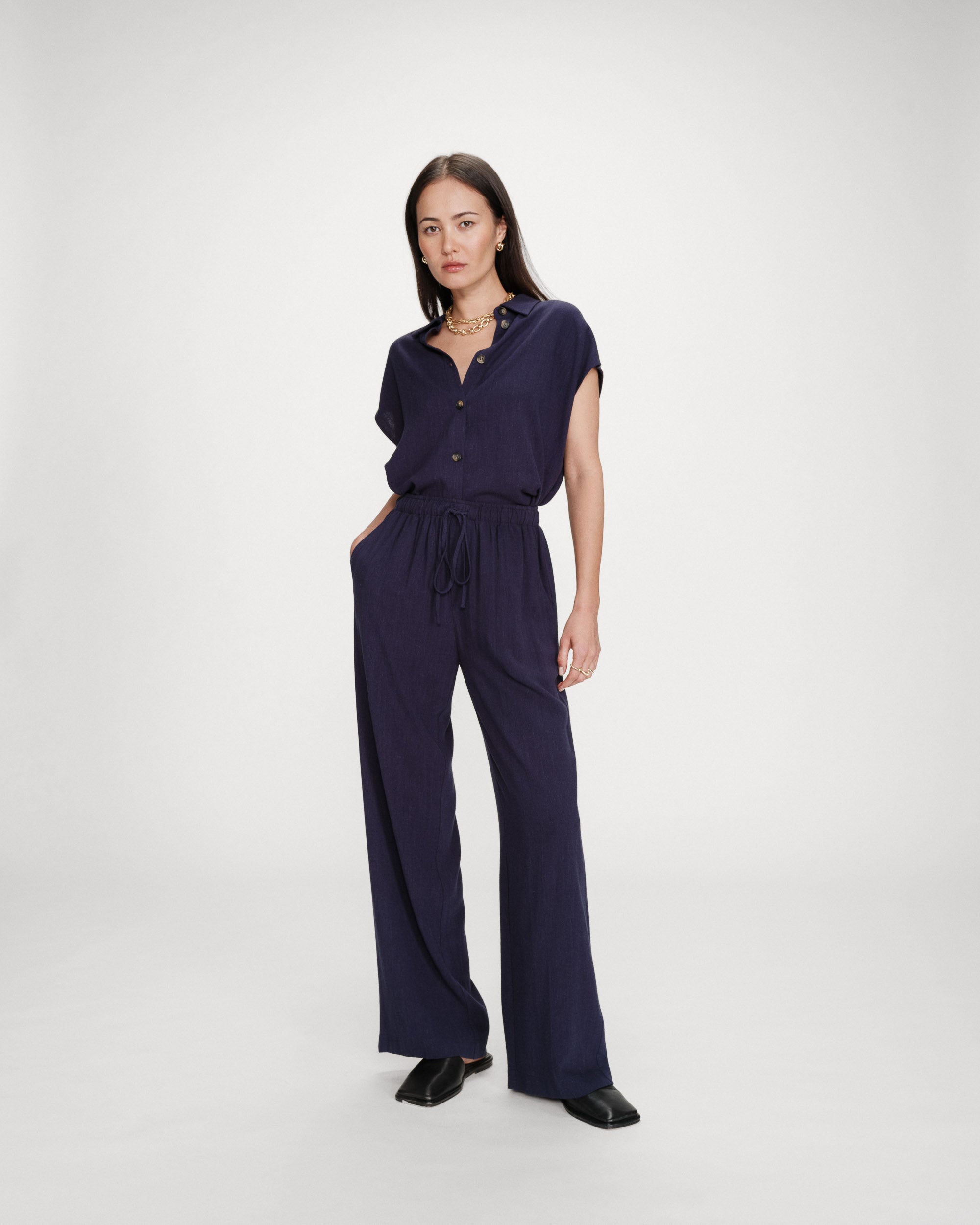 Wide-Leg Pants in Linen Blend – Grace & Mila